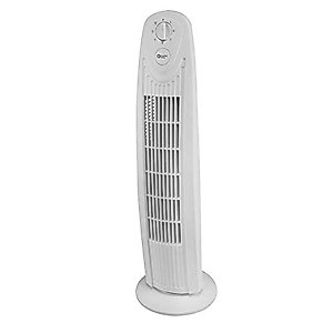 Comfort Zone CZTF329WT 29” 3-Speed Oscillating Tower Fan, High-Performance Centrifugal Blades with Space Saving Design, Perfect for Office, Desk or Dorm Room, White