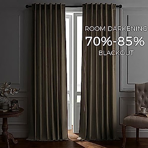 Topfinel Cream Velvet Curtains for Bedroom 96 Inches Length 2 Panels Modern Boho Rod Pocket Blackout Window Treatments Curtains 96 Inches Long for Living Dinning Room Nursery Sliding Door,52x96,Beige