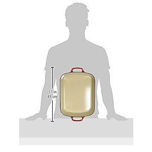 Le Creuset Enameled Cast Iron Signature Rectangular Roaster, 5.25 qt. (11.7" x 16.8") , Cerise