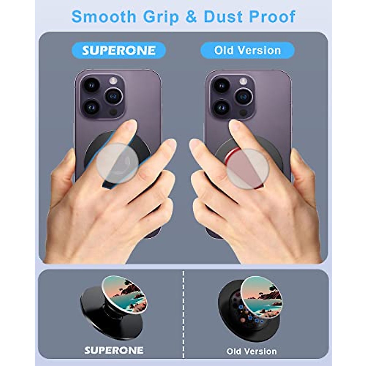 SUPERONE Magnetic Base for P-Socket for MagSafe,【Smoother & Stronger】, Enjoy The DIY for Socket【Base Only】 Super Slim, Remove and Reposition, Fit for iPhone 15 14 13 12 Pro/Max/Plus/Mini