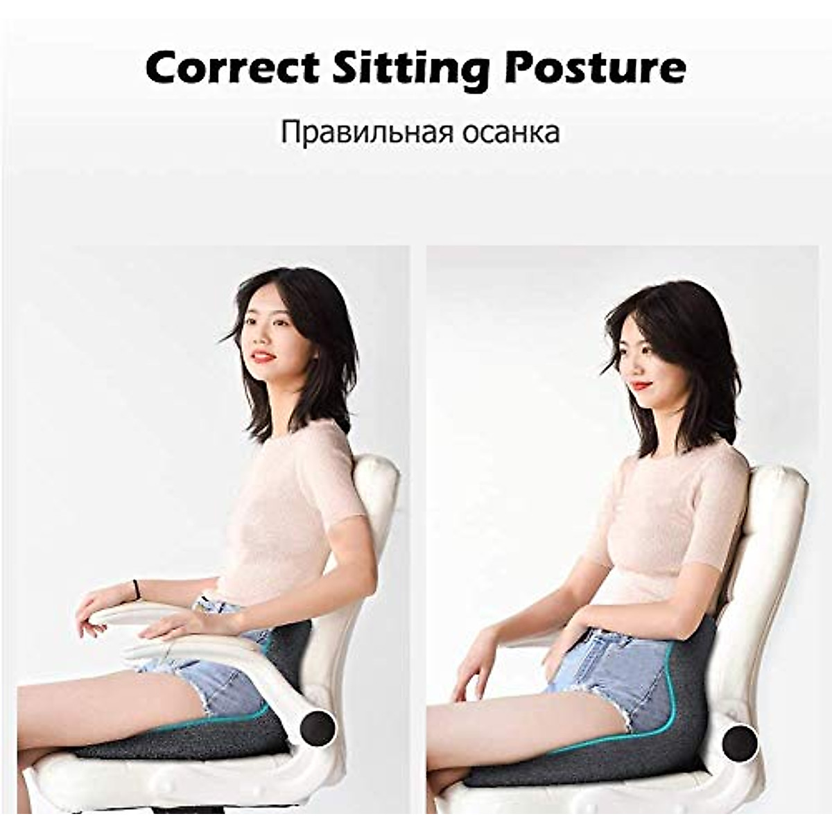 Odekai Ergonomic Seat Cushion for Office Chair, Orthopedic Memory Foam Coccyx Cushion for Tailbone Pain - Office Chair Car Seat Cushion - Seat Cushions for Pressure Relief