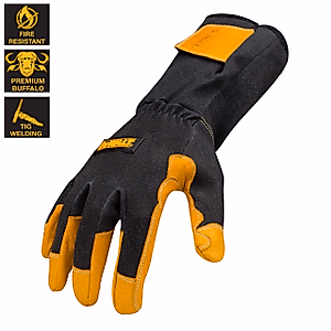 DEWALT Premium TIG Welding Gloves, Adjustable, Gauntlet-Style Cuff, Large