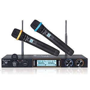 Martin Ranger U-6800R Metal Dual Channels UHF 900MHz Wireless Microphone System with Plug-in USB Rechargeable Lithium Battery