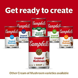 Campbell's Condensed Cream of Mushroom Soup, 10.5 Ounce Can (Case of 12)
