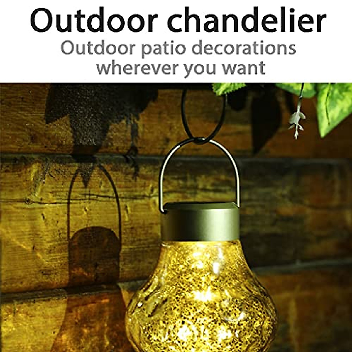 Solar Light Outdoor Home Garden Waterproof Hanging Light Garden Balcony Decoration Creative Fashion Glass Chandelier