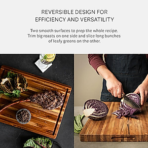 TeakHaus Edge Grain Carving Board w/ Hand Grip + Juice Canal (Rectangle) | 24" x 18" x 1.5"