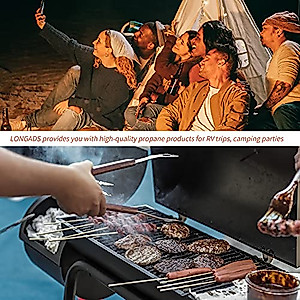 LONGADS Packs of 2 (12 FT) Propane Torch Extension Hose for Propane Tree Distribution Tree Post, T and Y Connector. 1inch × 20 Female Throwaway Cylinder Thread, 1inch × 20 Male Connector