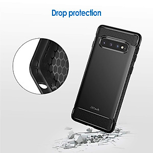 JETech Slim Fit Case for Samsung Galaxy S10, Thin Phone Cover with Shock-Absorption and Carbon Fiber Design (Black)