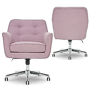 Serta Ashland Ergonomic Home Office Chair with Memory Foam Cushioning Chrome-Finished Stainless Steel Base, 360-Degree Mobility, Lilac