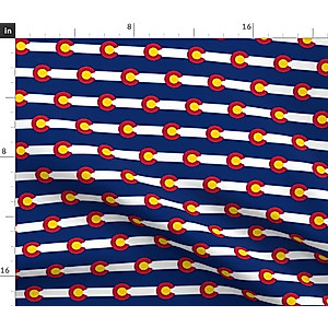 Spoonflower Fabric - Colorado Flag Flags USA United States America Printed on Petal Signature Cotton Fabric by The Yard - Sewing Quilting Apparel Crafts Decor