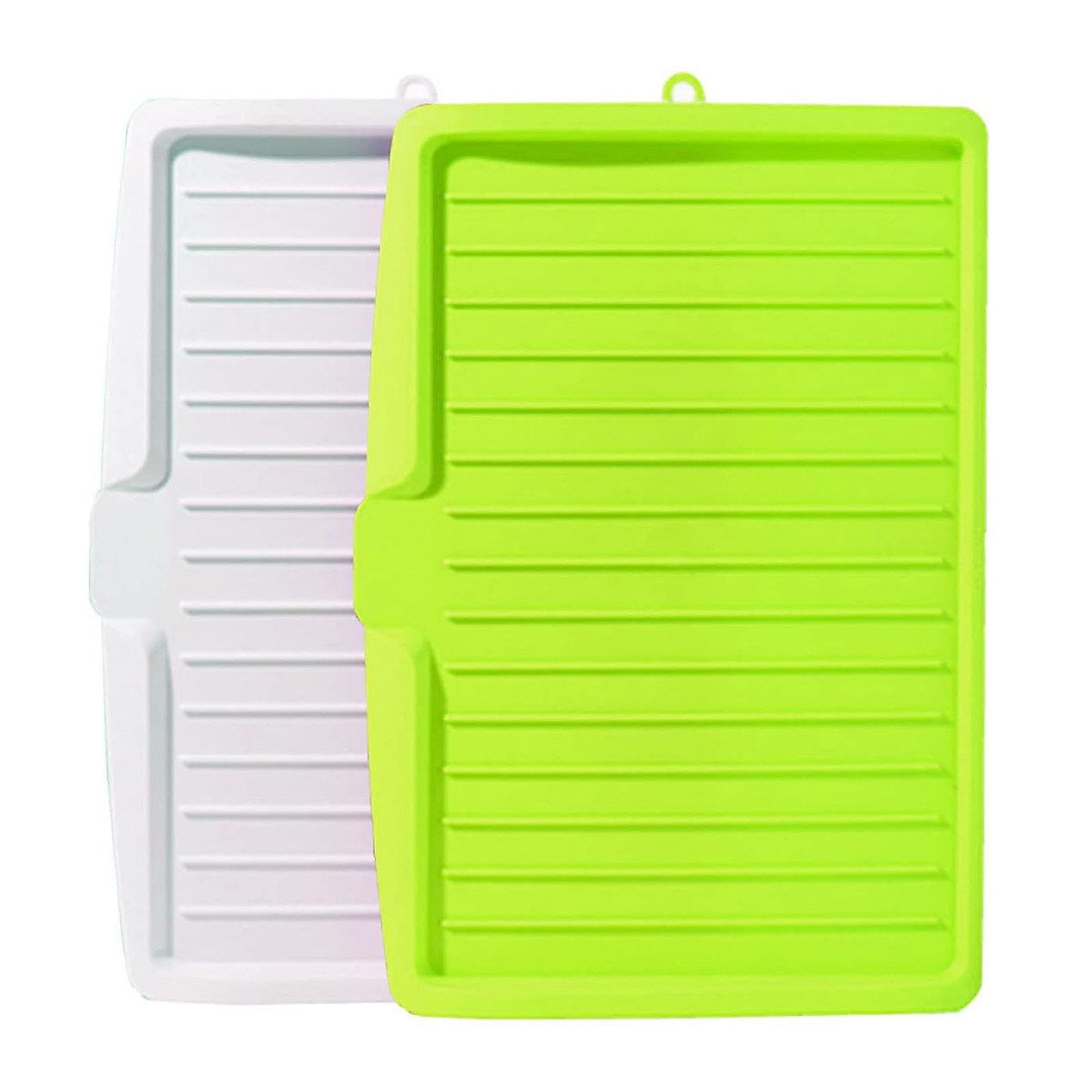 Qingsi 1 PC Premium Drip Tray Dish Drainer Mat Plastic Kitchen Dish Draining Rack Dish Drain Board Sink Side Drip Sloping Draining Tray for Pots, Pans, Fruit Vgetable Drain Cooking Holder Tools