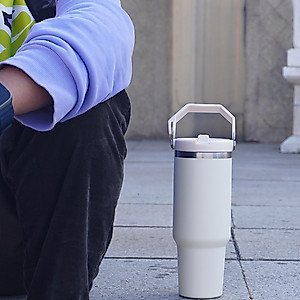 Dreamfocus 40 oz Leak Proof Handle Flip Straw Lid Replacement for Stanley 40 oz Quencher Tumbler, Not for 30 oz Cup