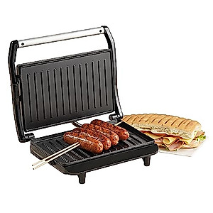 Universal Mini Panini Press 850W, Breakfast Sandwich Maker, Mini Grill, Non-Stick 9"x6" Grids | Fit Food of Up to 2" Thick, Perfect for Grilled Cheese, Panini, Burgers, Sausages, and Vegetables