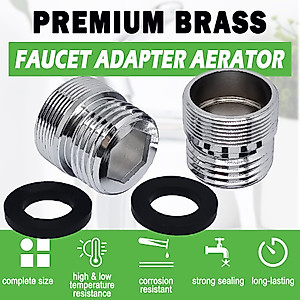 Faucet Adapter Aerator For Water Purifier,G1/2inch Male To 22mm Male Connector,Faucet Adapter Brass Fitting,Tap Connector Aerator For Bathroom Kitchen(Silver,2pcs)