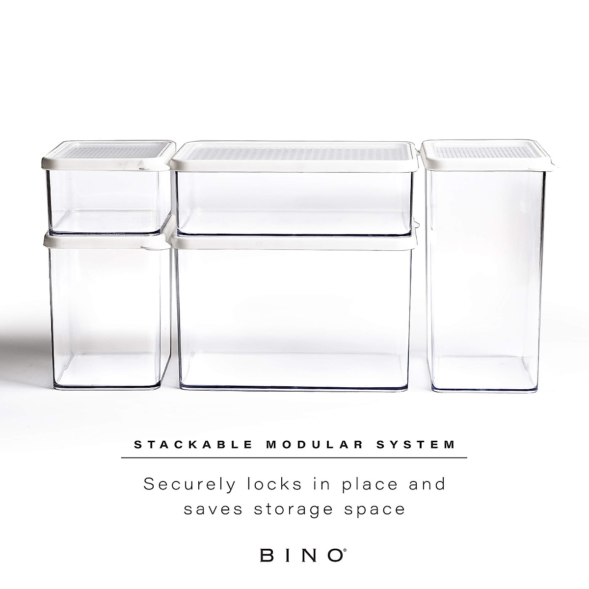 BINO Airtight Food Storage Containers with Lids, 0.9 Qt/820mL, White - Airtight Container Kitchen Storage Containers for Pantry Containers for Organizing Airtight Storage Containers