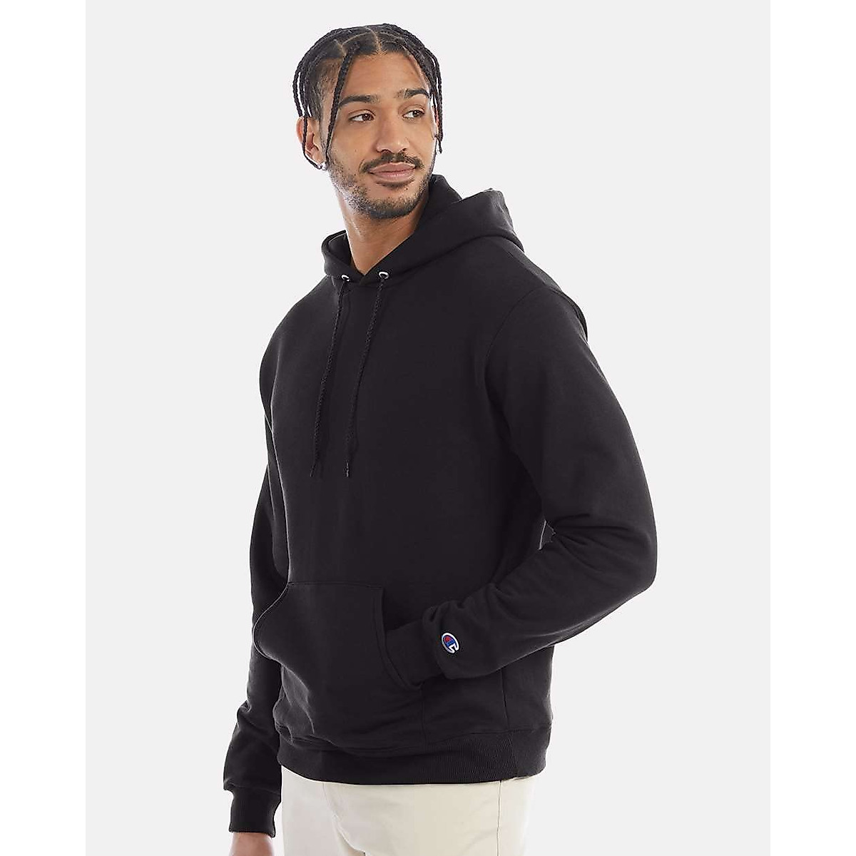 Champion Mens Powerblend Hooded Sweatshirt, L, Wow Pink