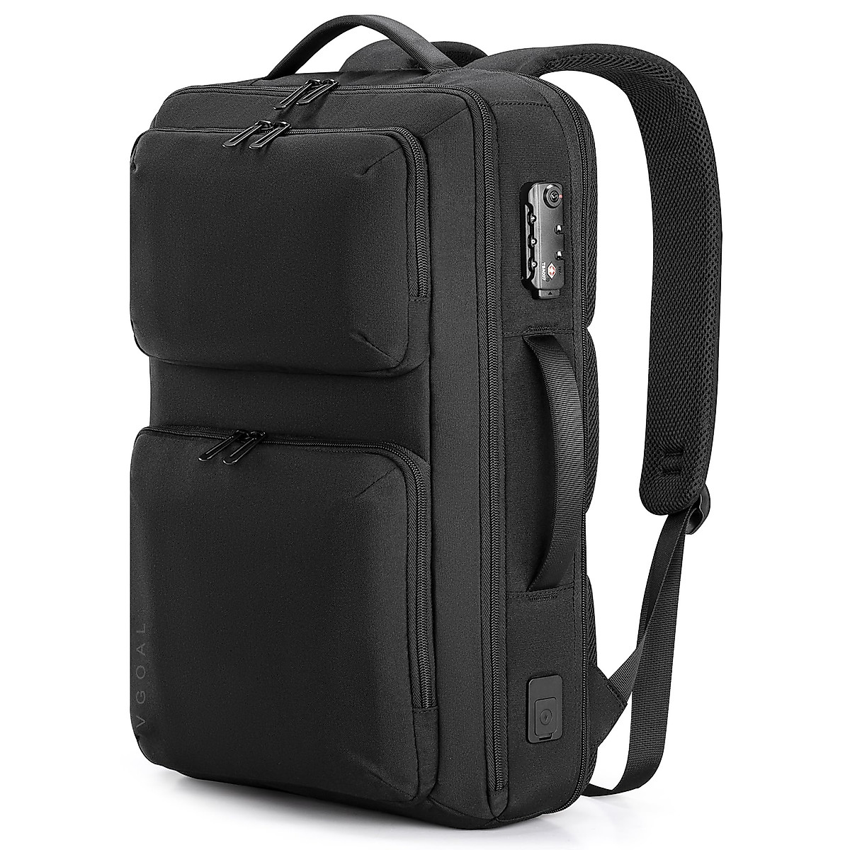 VGOAL 3 in 1 Laptop Backpack, 17.3 Inch Computer Bag Travel Casual Daypack Hiking Backpacks Lightweight Waterproof Backpack with USB Port for Men and Women (BLACK)