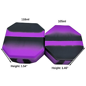KUVIS 223ML Large Silicone Container Non-stick Concentrate Food Storage Jars Multi-use Reusable Box (Purple Black)