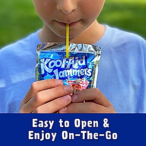 Kool-Aid Jammers Blue Raspberry Flavored Kids 0% Juice Drink (10 ct Box, 6 fl oz Pouches)