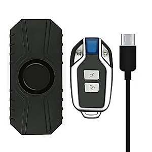 Wireless Bike Alarm with Remote,Bicycle Motorcycle Alarm,Vehicle Security Alarm System Security Vibration Motorcycle Bicycle/Door Burglar Alarm,110-115dB Loud(size:with 1pc Remote Controller)