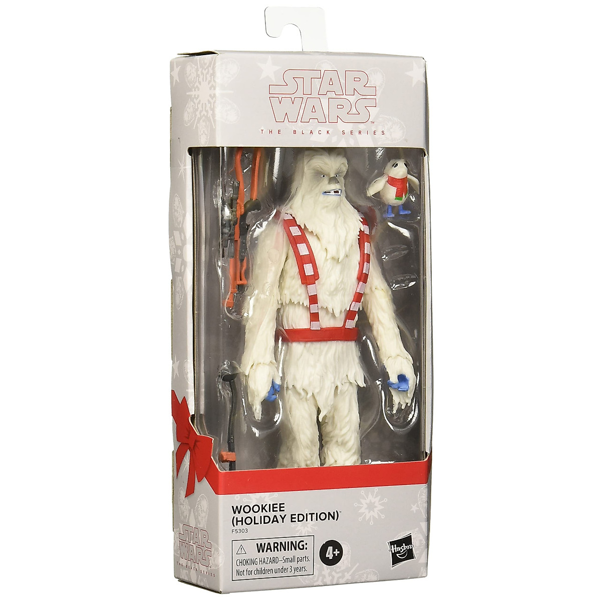 Star Wars The Black Series Wookiee (Holiday Edition) 6-Inch Collectible Christmas Action Figure F5303 Ages 4 and Up includes Figure, porg toy and bowcaster accessory