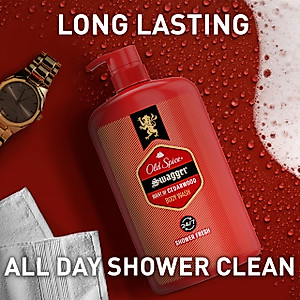 Old Spice Body Wash for Men, 24/7 Shower Fresh with Lasting Scent, Red Collection, Swagger with Cedarwood Scent, 33.4 fl oz (Pack of 4)