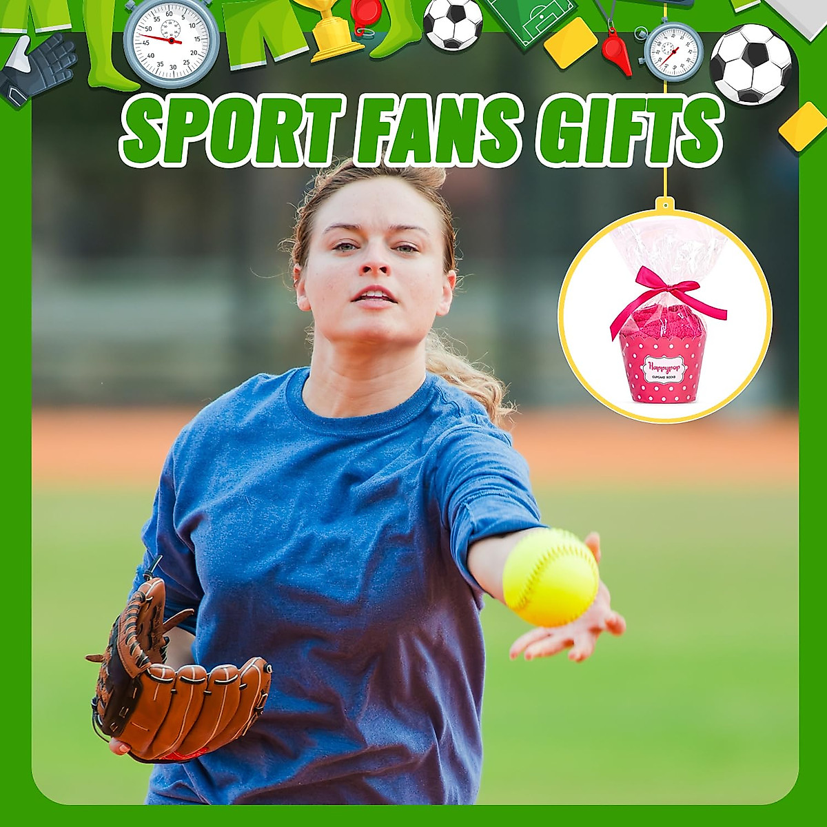 HAPPYPOP Softball Gifts for Teen Girls Teenager - Softball Mom Team Gifts, Softball Player Gifts for Women, Fuzzy Softball Socks, Youth Softball Socks Women