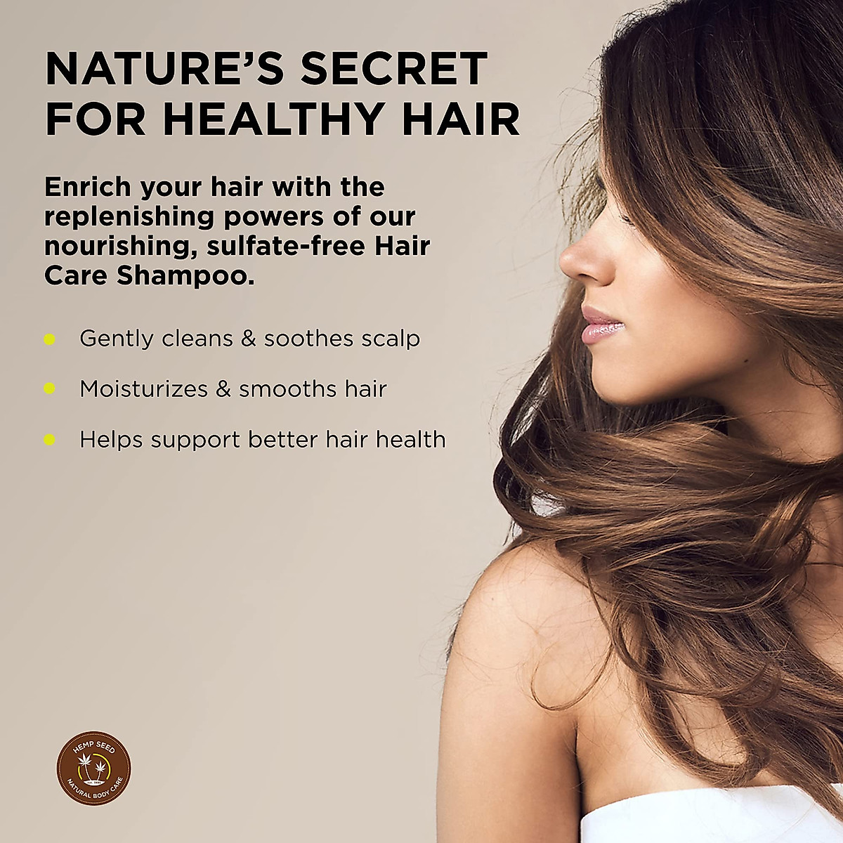 Earthly Body Hemp Seed Hair Care Shampoo, Nag Champa - 8 Fl Oz - Moisturizes Hair, Cleans & Soothes Scalp - Sulfate-Free Formula with Hemp Seed Oil & Coconut Oil - Vegan, Cruelty Free