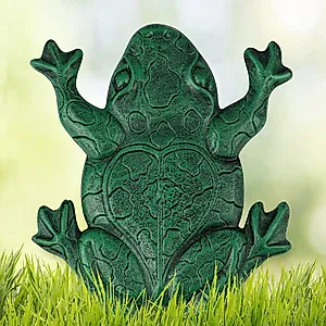 MDLUU 3-Pack Frog Stepping Stone, Cast Iron Frog Art, Decorative Flagstone for Garden Walkway, Flower Bed