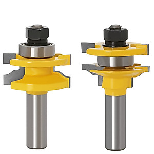 3 PCS Router Bit Set, 1/2-Inch Shank Round Over Raised Panel Cabinet Ogee Door Rail and Stile Router Bits, Woodworking Wood Cutter