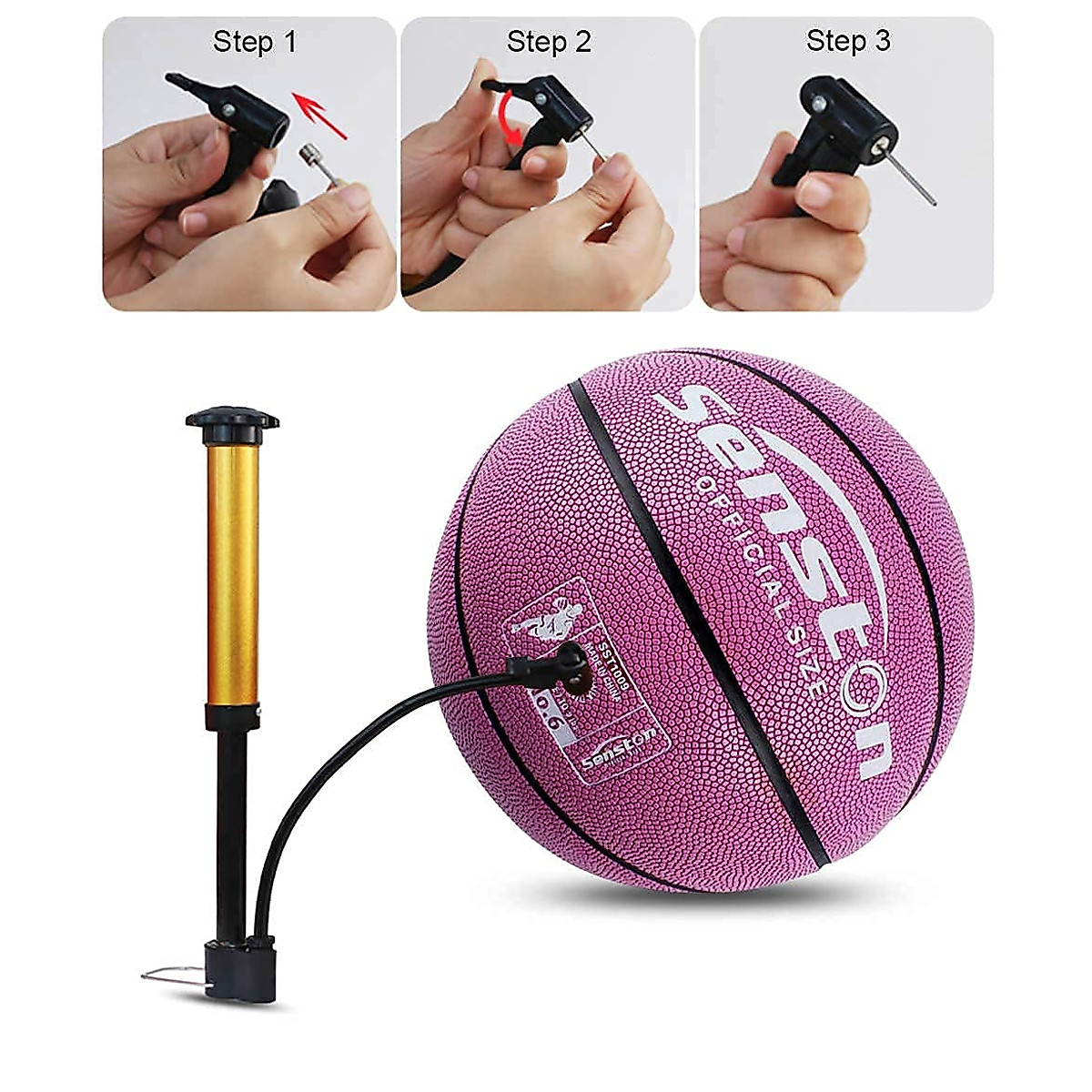 Senston Women's Basketball Size 6, Glow in The Dark Basketball Ball for Girls Womens, Luminous Basketballs 28.5" with Pump