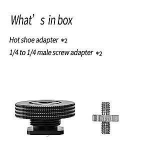 [2 Packs]- Atmoshue 1/4" Female Thread to Hot Shoe Adapter, Hot Shoe Mount Adapter with 1/4 to 1/4" Male Screw Adapter for Magic Arm, Monitor, Video Light