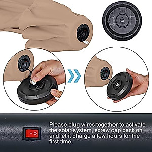 SUPER DEAL 10FT Patio Umbrella with 32 Solar LED Lights, Outdoor Large Table Umbrella with Tilt Adjustment and Crank for Market Garden Backyard Beach Poolside