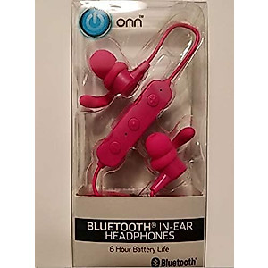 ONN Bluetooth in-Ear Headphones with Built-in Microphone (Pink)