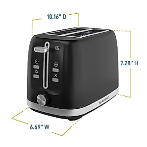 West Bend Toaster 2 Slice Extra-Wide and Deep Slots with 3 Functions and 7 Shade Settings Manual Lift Lever and Auto-Shut Off, 750-Watts, Black