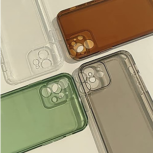 ZTOFERA Case for iPhone 12 Pro Max 6.7 inch,Clear Soft Silicone Bumper Protective Retro Color Transparent Shockproof Phone Case - Green