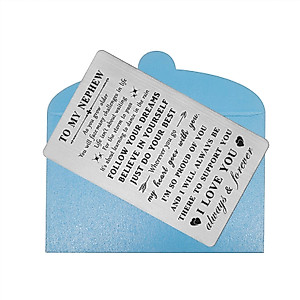 HYHYDHP Nephew Birthday Card Gifts from Aunt Auntie - Fathers Day Cards for Nephew from Uncle - I Love My Nephew Presents