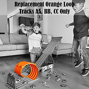 Hot Wheels Replacement Parts Playset FTH77 - Track Builder System Race Crate Die-Cast Car Track ~ Replacement Orange Loop Tracks AA, BB, CC