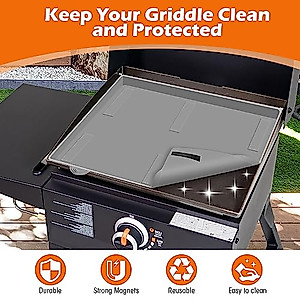17" Griddle Mat Silicone for Blackstone, Magnetic Protective Cover Mats Blackstone Griddle Top Covers for Blackstone Protector Outdoor-Grey