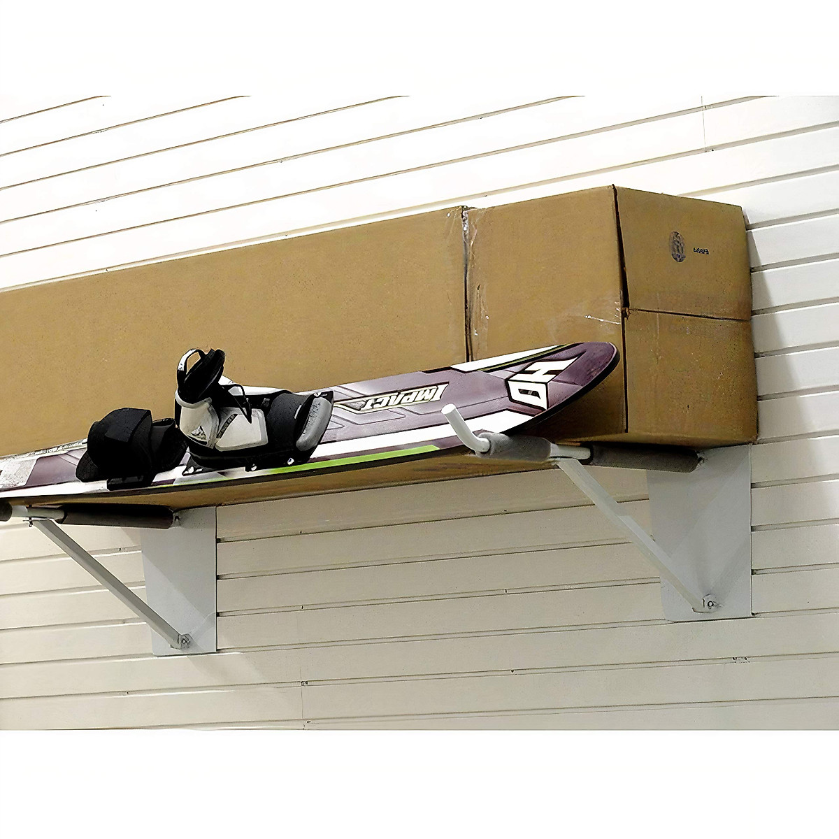 GarageTek Heavy Duty Giant Hang-All Brackets | Wall Mount Jumbo Arm Storage | Wall Hanging Hooks| Garage Lumber Storage, Set for Canoe, Kayak, Paddle Board, Surfboard, Snowboard, Wakeboard (2 Pack)