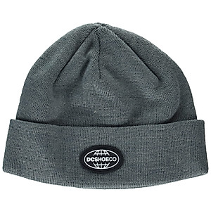 DC mens Dc Men's Trotter Beanue Cap Beanie Hat, Pewter, One Size US