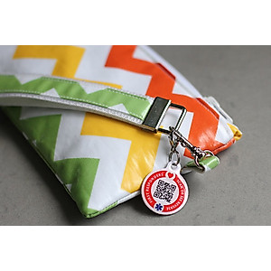 Dynotag® Web Enabled Smart Medical ID/Emergency Information Round Steel Tag - 30 mm. Includes Lobster Clasp, with DynoIQ™ & Lifetime Service.