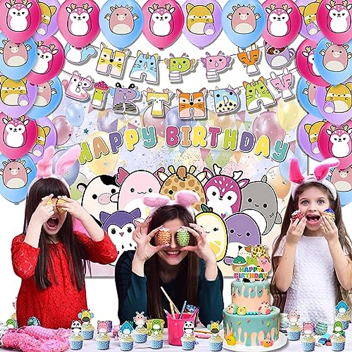 Classic Party Supplies - Cute Birthday Decorations include Balloons, Banner, Cake Topper, Cupcake Toppers for Fans Kids Boys Girls Cumpleanos Party