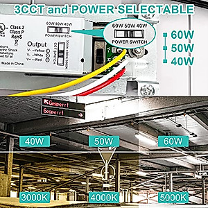 OSTEK LED Vapor Tight Light, 4FT 5200LM 40W-50W-60W Power Tunable Vapor Proof Light, 3CCT 3000k-4000k-5000k, IP65 LED Shop Light for Garage, Car Wash, Walk-in Freezer, 100-277V, UL&DLC Listed (6-Pack)