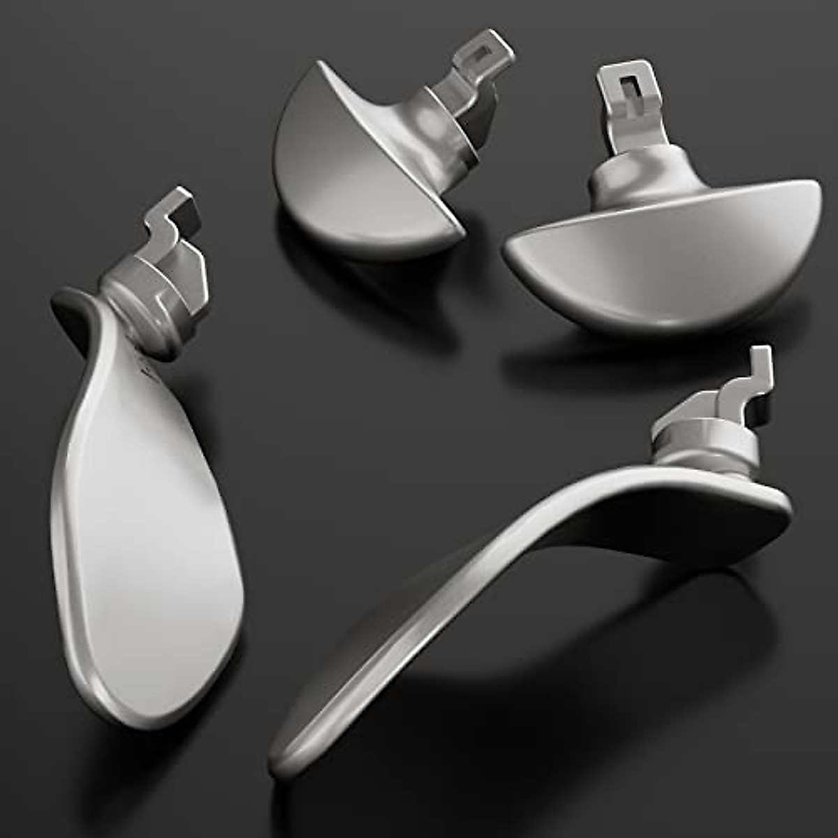 eXtremeRate Back Paddles for PS5 Edge Controller, Metallic Silver Replacement Interchangeable 4PCS Metal Back Buttons for PS5 Edge Controller - Controller NOT Included