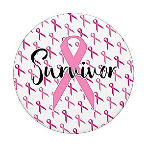 Pattern Breast Cancer Survivor Pink Ribbon PopSockets PopGrip: Swappable Grip for Phones & Tablets
