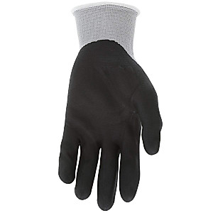 MCR Safety 9673 NXG 13 Gauge Gray Nylon Black Nitrile Foam Coated Palm, Work Gloves (12 Pair) (Large)