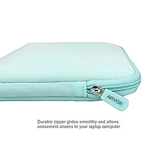 Arvok 17-17.3 Inch Laptop Sleeve Multi-Color Size Choices Case/Water-Resistant Neoprene Notebook Computer Pocket Tablet Briefcase Carrying Bag/Pouch Skin Cover for HP/Dell/Lenovo/Asus/Acer Light Green