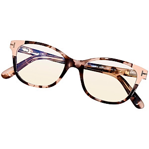 Eyeglasses Tom Ford FT 5638 -B 055 Shiny Vintage Pink Havana, Rose Gold/Blue Bl