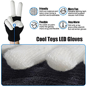 Luwint LED Toys Gloves for Kids - Light Up Cool Boy Gifts 6-8 8-10 10-12, Autistic Birthday Christmas Stocking Stuffers for Children 6 7 8 9 10 11 12 Year Old